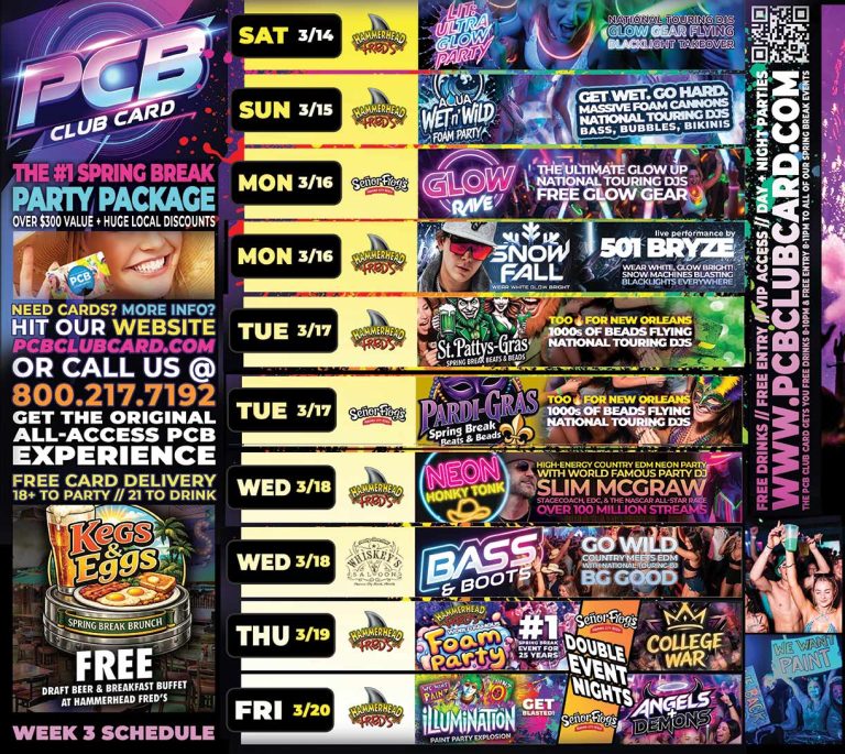 PCB Spring Break 2026 | PCB Club Card Pass